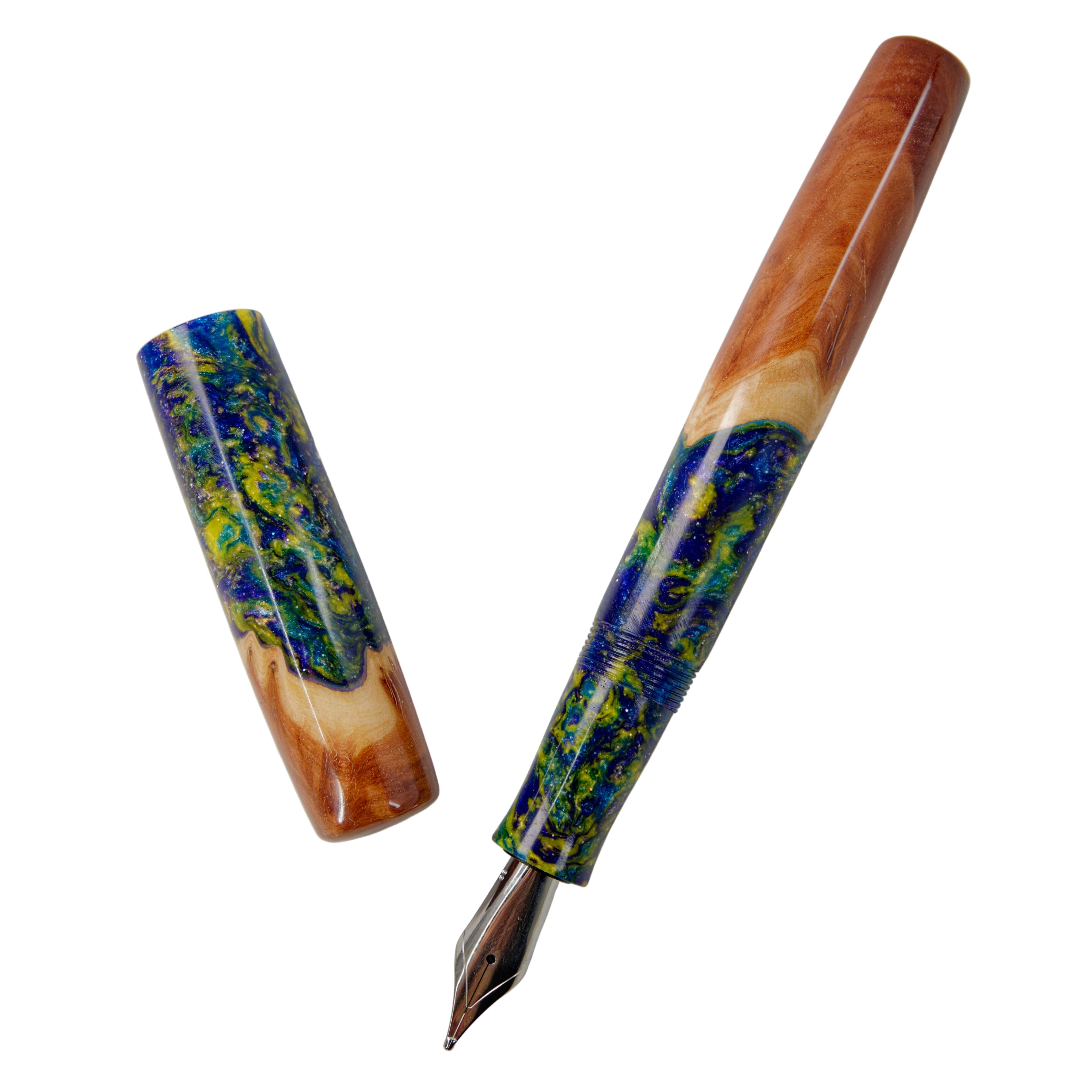 Silverburl Wood Hybrid Fountain Pen – Northern Lights | Handcrafted in ...