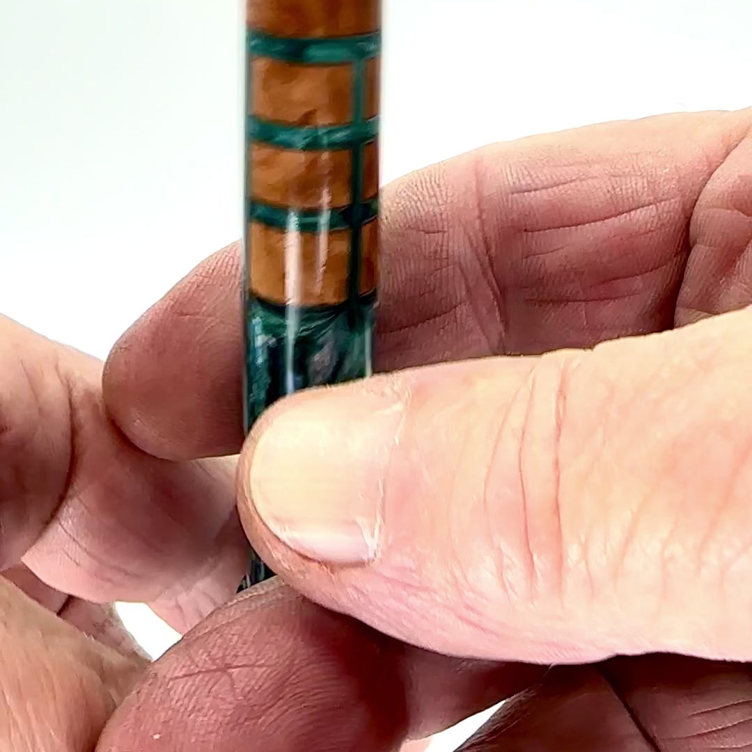 Blue abalone Silver gimlet Hybrid – Silverburl Pens